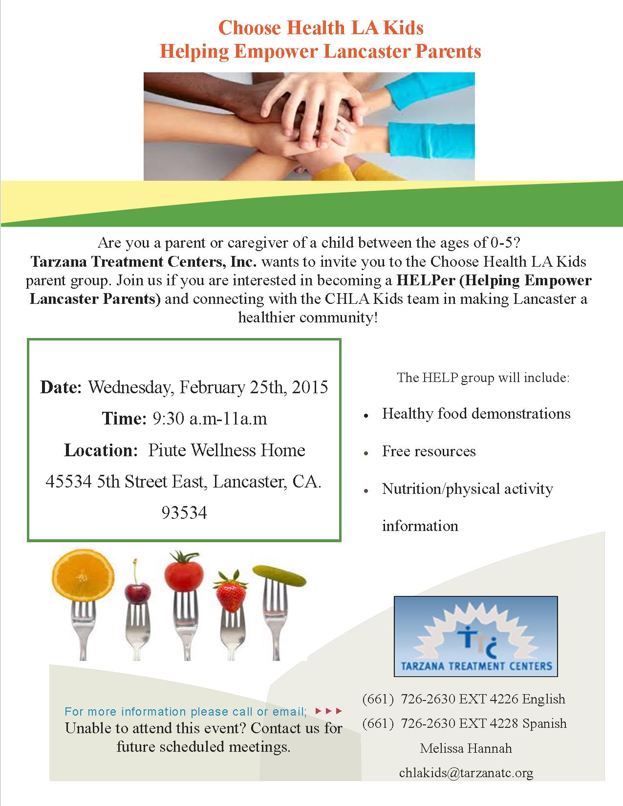 Tarzana Treatment Centers | CHLA Kids Helping Empower Lancaster Parents ...